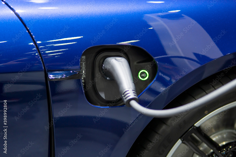 E-power car concept, car electric power charging, EV car concept ...