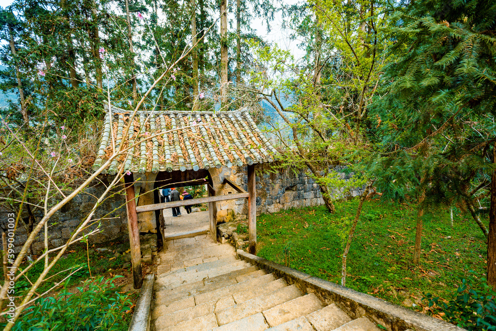 Wooden architecture houses with tiled roofs. The palace of "King's ...