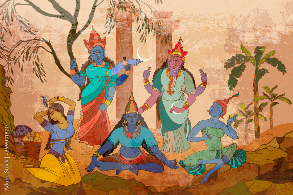 Gods of India. Mythology, tradition and history. Multiple goddesses in ...