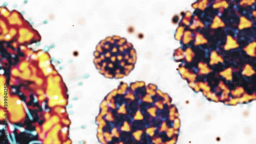 Coronavirus COVID-19 realistic 3D animation. Acute respiratory syndrome ...