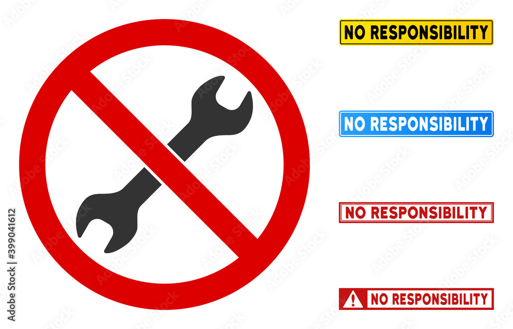 No Repair Tools sign and titles in rectangular frames. Illustration ...
