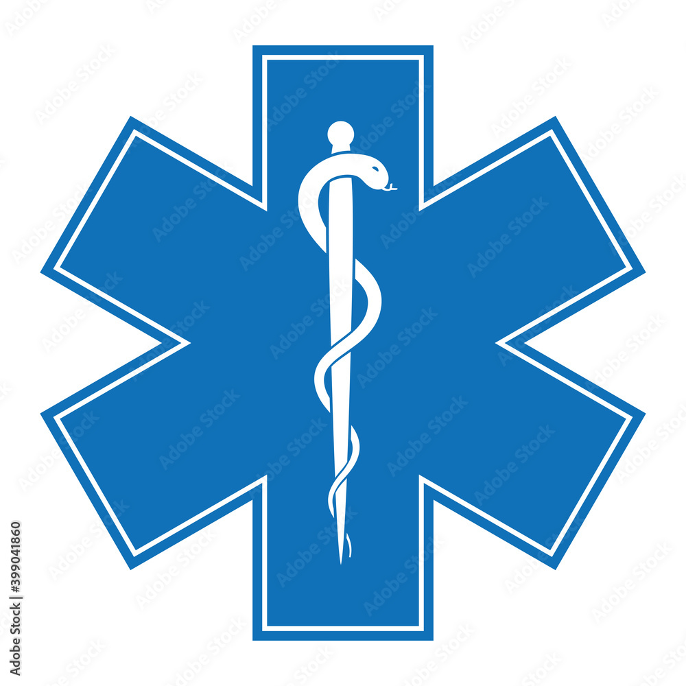 snake with stick medical symbol isolated on white vector illustration ...