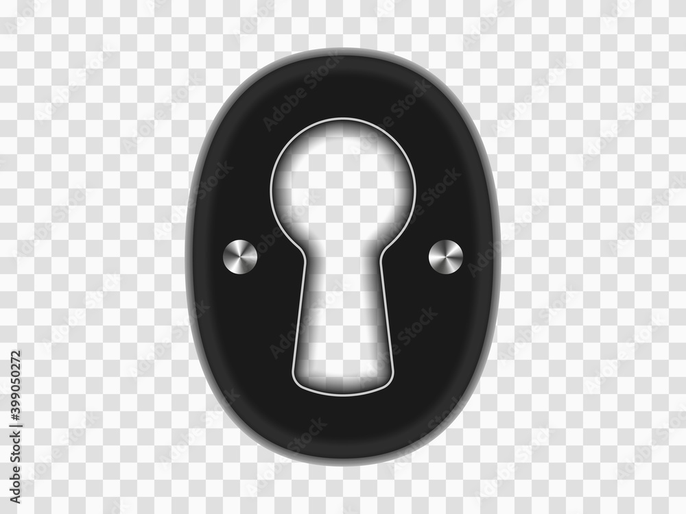 Keyhole with a through hole with a shadow. Vector overlay Template ...