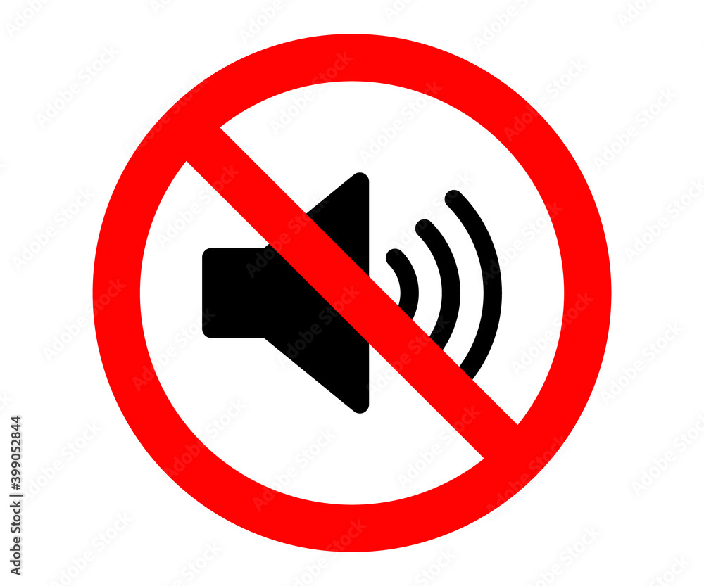 no sound sign, sound is not allowed. sound prohibited sign Stock Vector ...