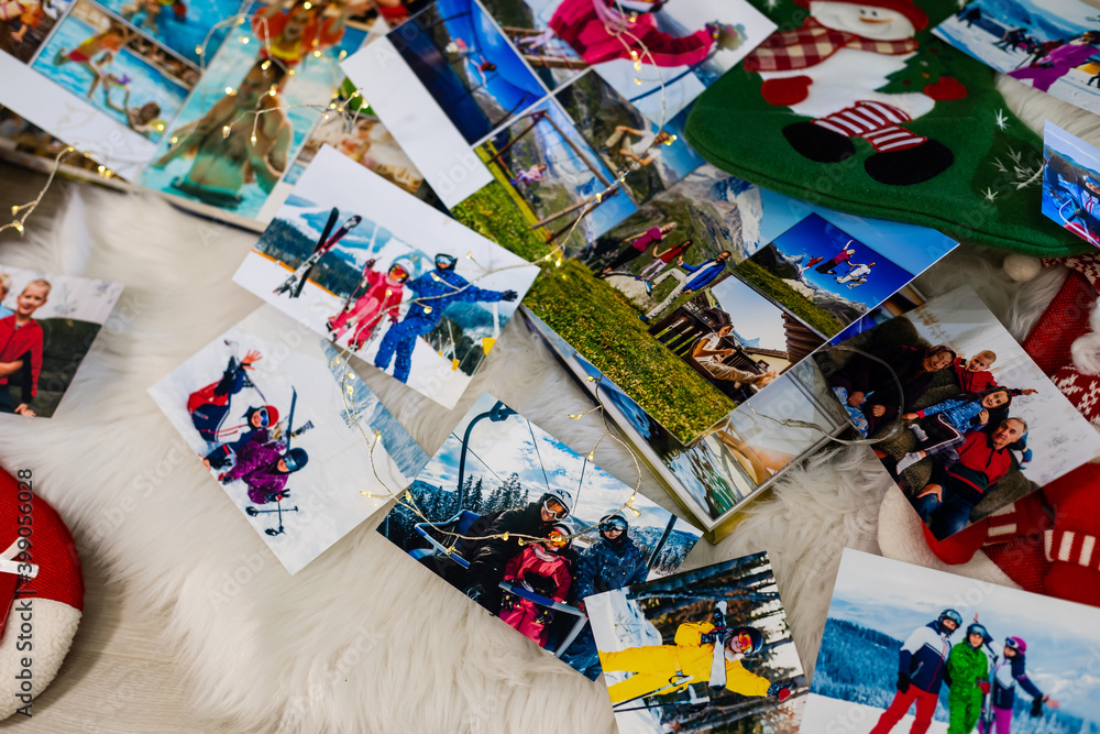 Photo album in remembrance and nostalgia in Christmas, winter season ...