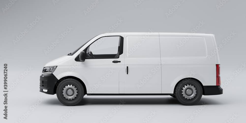 Isolated delivery van side view 3d illustration Stock Illustration ...