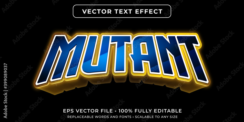 Editable text effect in superhero mutant style Stock Vector | Adobe Stock