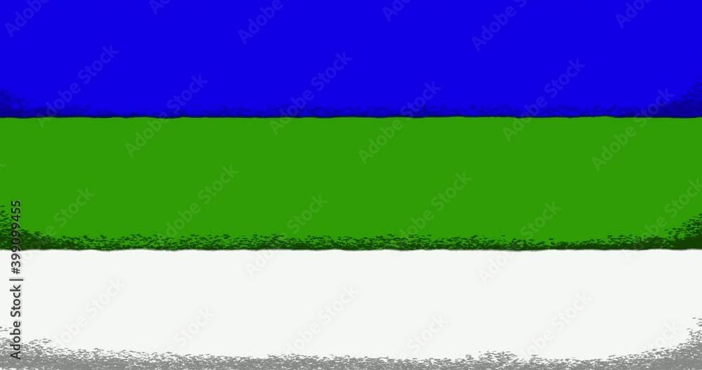 Endless background with the flag of Komi Republic stylized as a child's ...