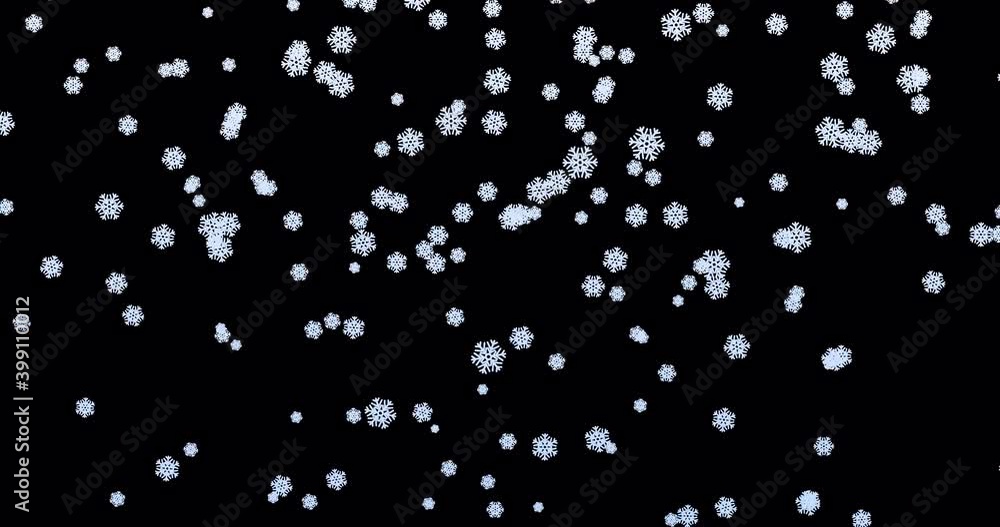 Stylized winter overlay template made from animated cartoon snowflakes ...