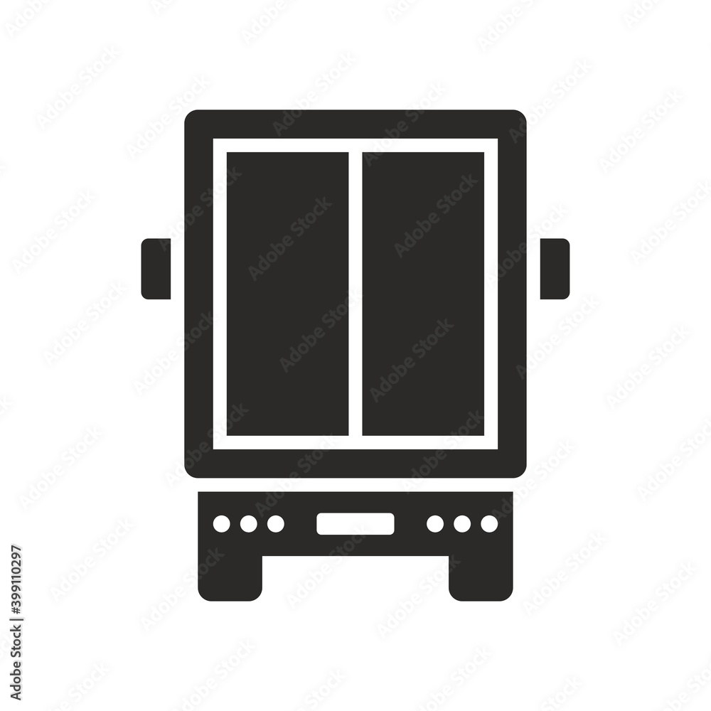 Delivery truck icon. Back view of a lorry. Cargo transportation ...