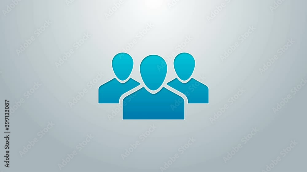 Wideo Stock: Blue line Users group icon isolated on grey background ... Wideo Stock: Blue line Users group icon isolated on grey background ...
