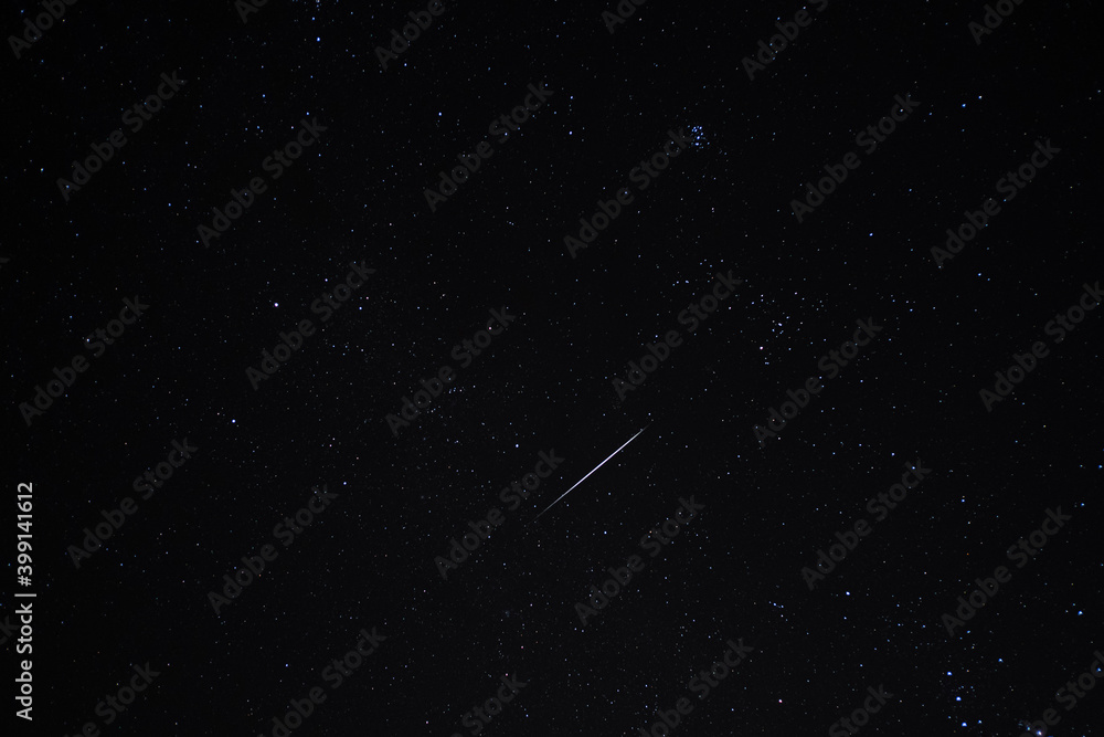 Meteor falling star shape on night starry sky,universe space,science ...