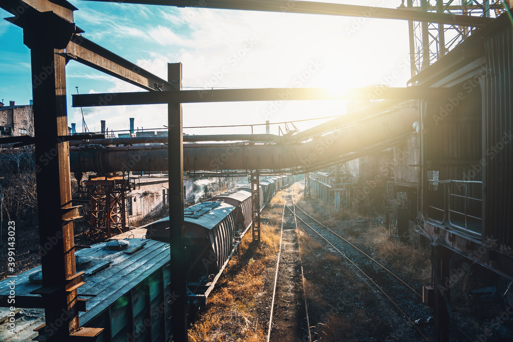 Blast furnace of metallurgical plant or chemical factory with ...