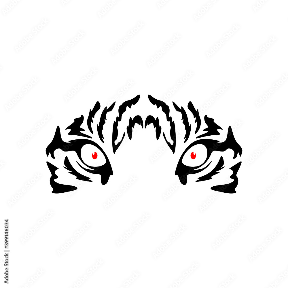 tiger eyes logo, black and great predator eye, vector illustrations ...