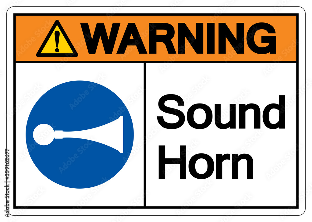 Warning Sound Horn Symbol Sign,Vector Illustration, Isolated On White ...