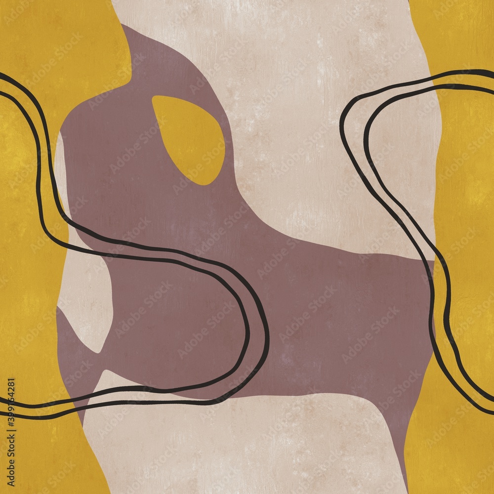 Seamless organic rounded curvy shapes naive design. High quality ...