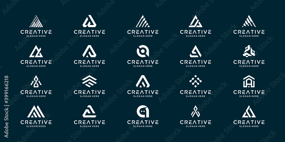 Collection of initial letter A logo design inspiration Stock Vector ...