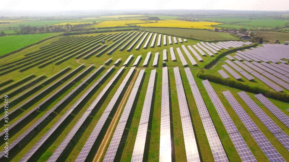 Aerial view of a large solar farm in Northamptonshire England UK Stock ...