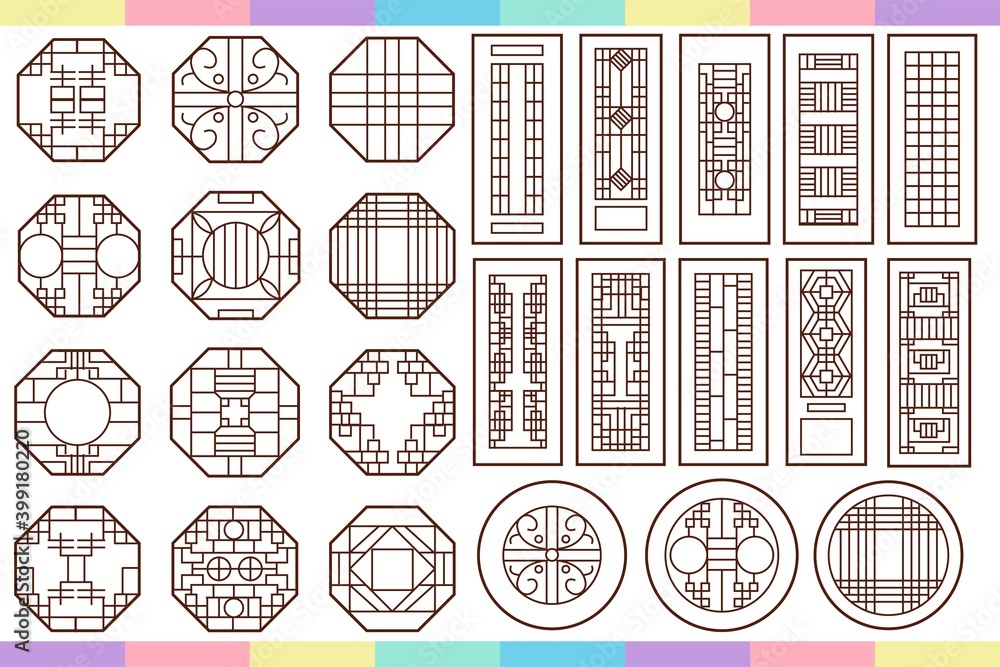 Traditional korean window. classic round and octagon tradional window ...