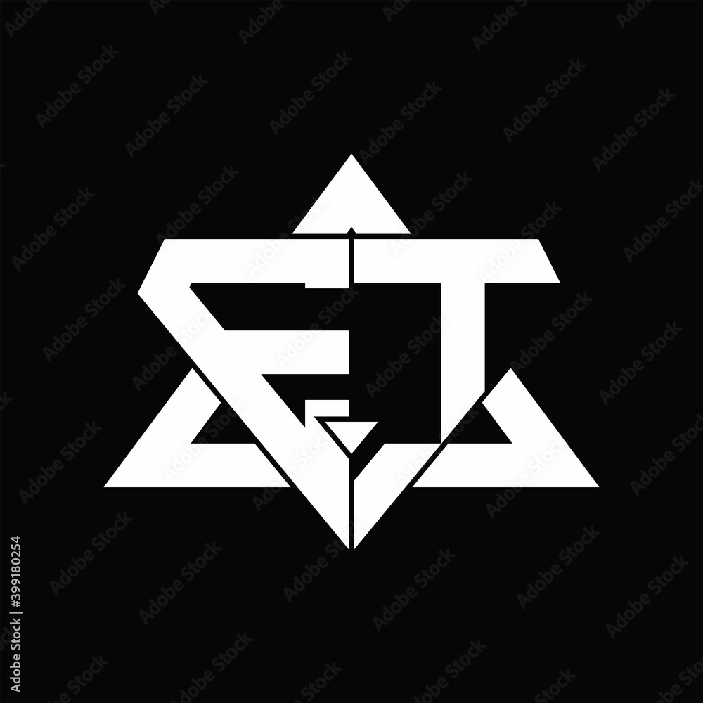ET Logo monogram isolated with triangle shape design template Stock ...