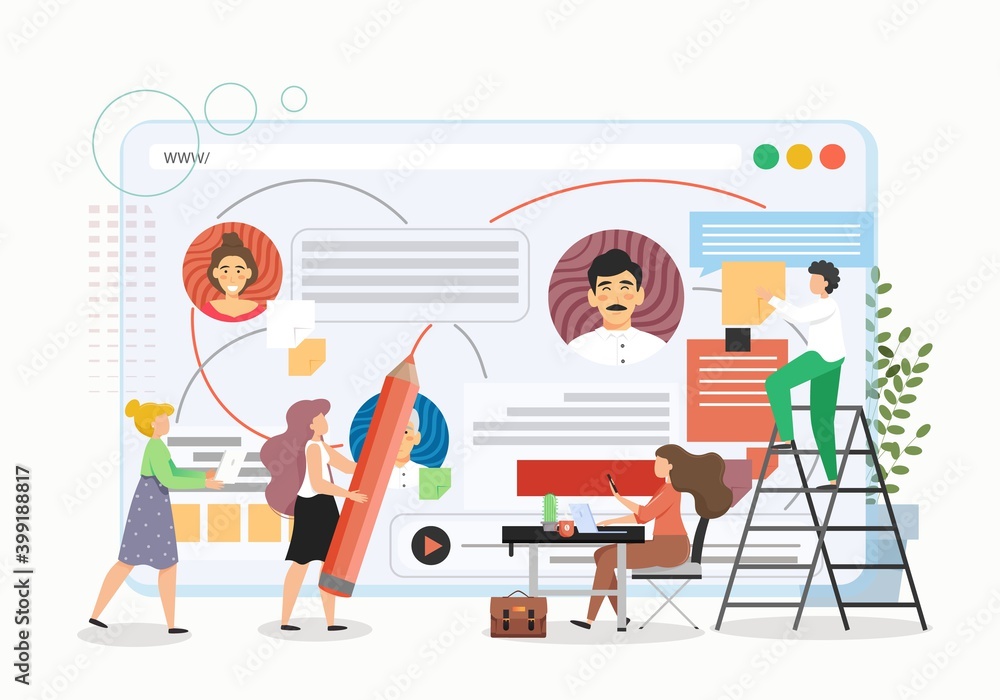 Project management concept vector illustration. Business team working ...