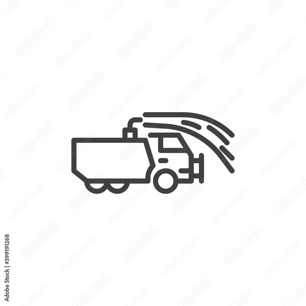 Water cannon truck line icon. linear style sign for mobile concept and ...