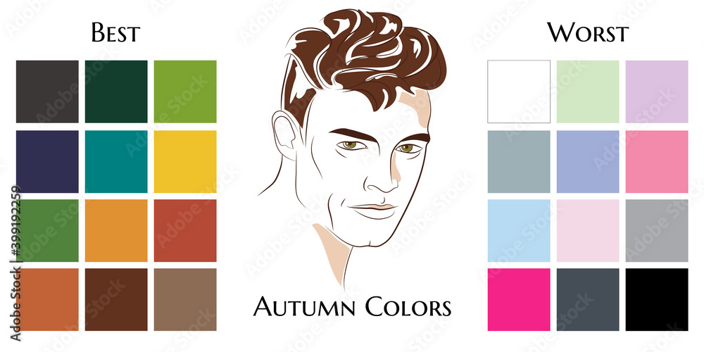 Stock vector seasonal color analysis palettes with best and worst ...