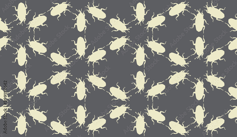 Seamless pattern with Weevil bugs. Endless background with beetles ...