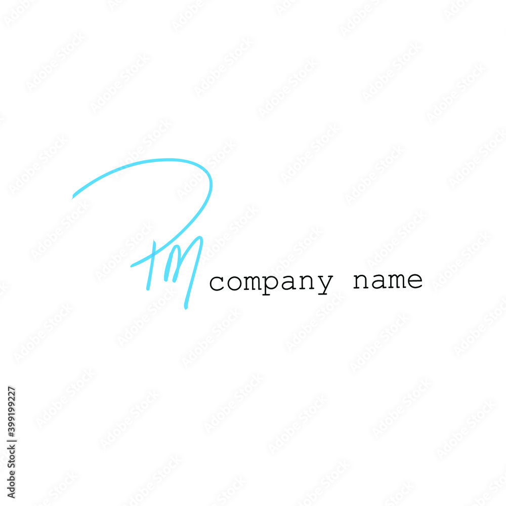 Initial PM name beauty monogram and elegant logo design Stock Vector ...
