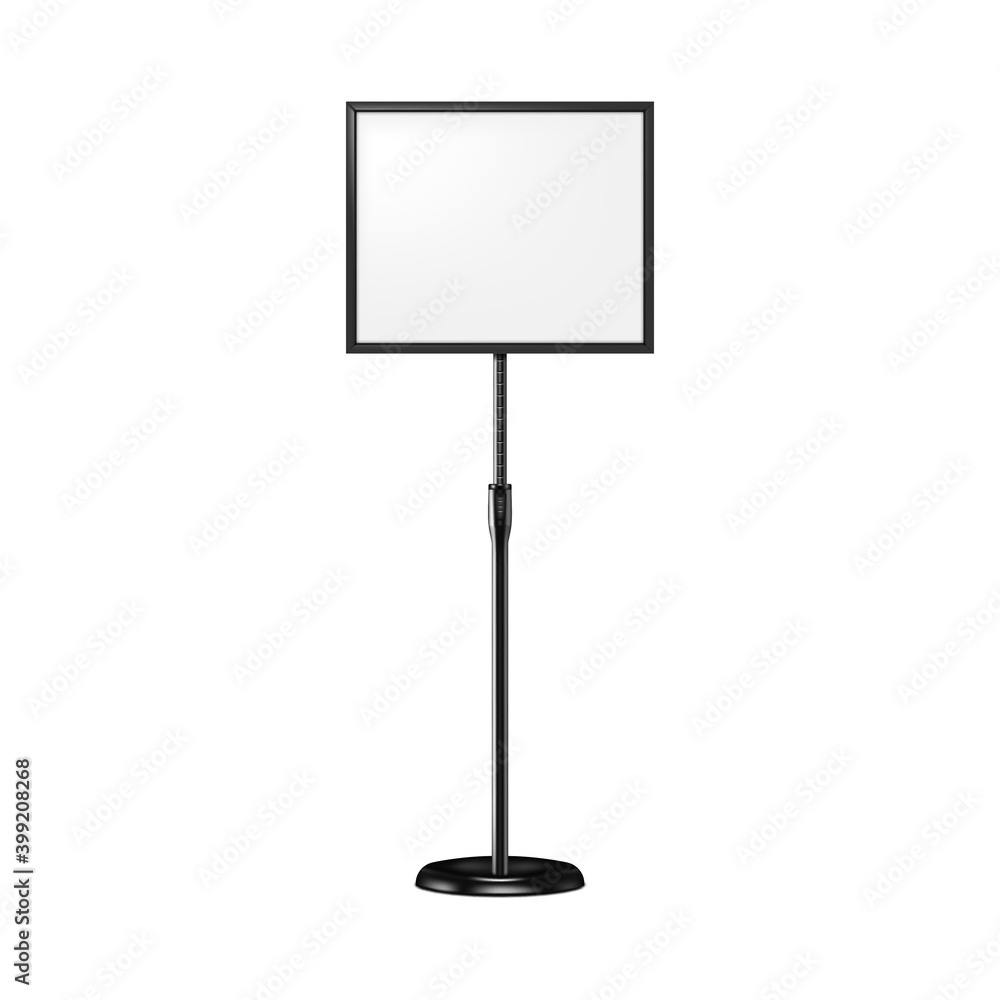 Poster sign stand. Floor standing display isolated on white background ...