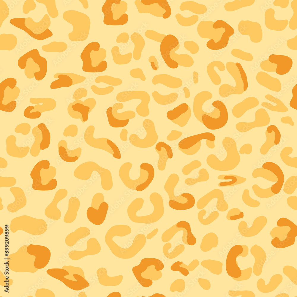 Yellow orange leopard print. Seamless pattern imitation of animal skin ...