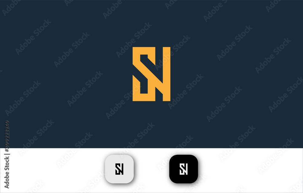 connected letter N with S, NS logo design Stock Vector | Adobe Stock