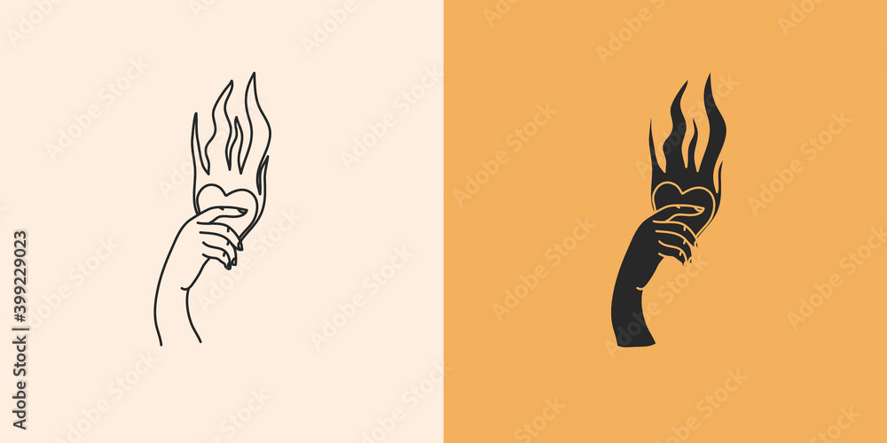 Hand drawn vector abstract stock flat graphic illustration with logo ...