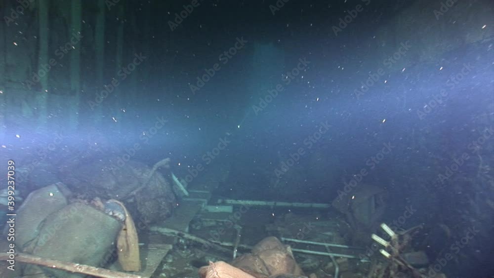 Personal things of dead people on underwater shipwreck Salem Express ...