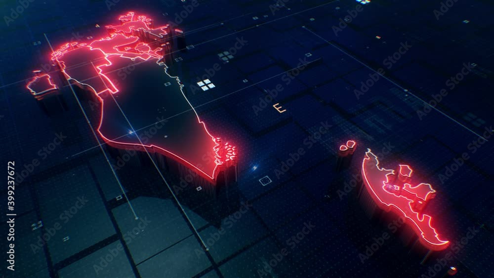Bahrain map Digital background Loop 4k Stock Video | Adobe Stock