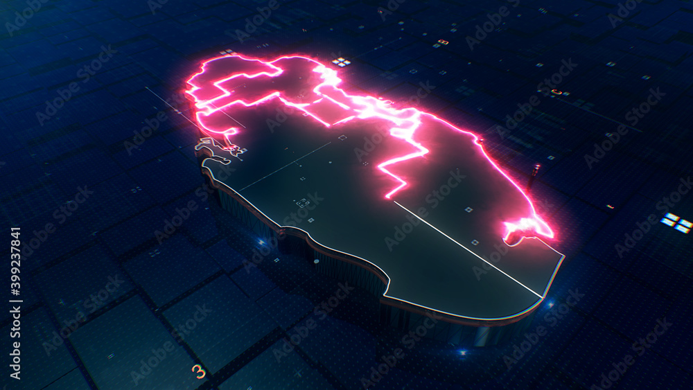 Qatar map Digital background Loop 4k Stock Photo | Adobe Stock