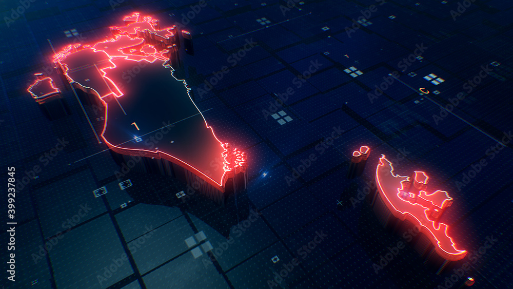 Bahrain map Digital background Loop 4k Stock Photo | Adobe Stock