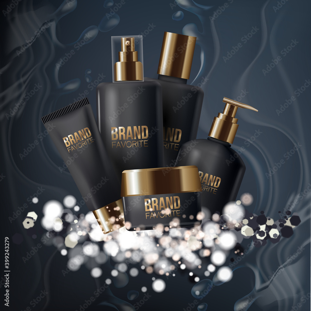 Cosmetics product ads poster template. Cosmetic layout design. Various ...