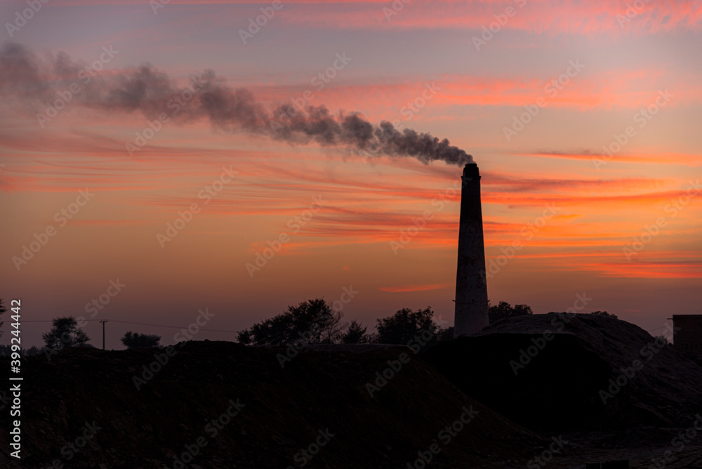 brickkiln in India and Pakistan , bricks making in traditional way by ...