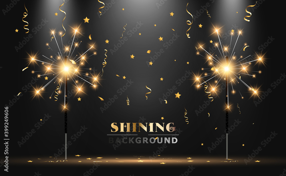 Vector illustration of sparklers on a transparent background. Stock ...