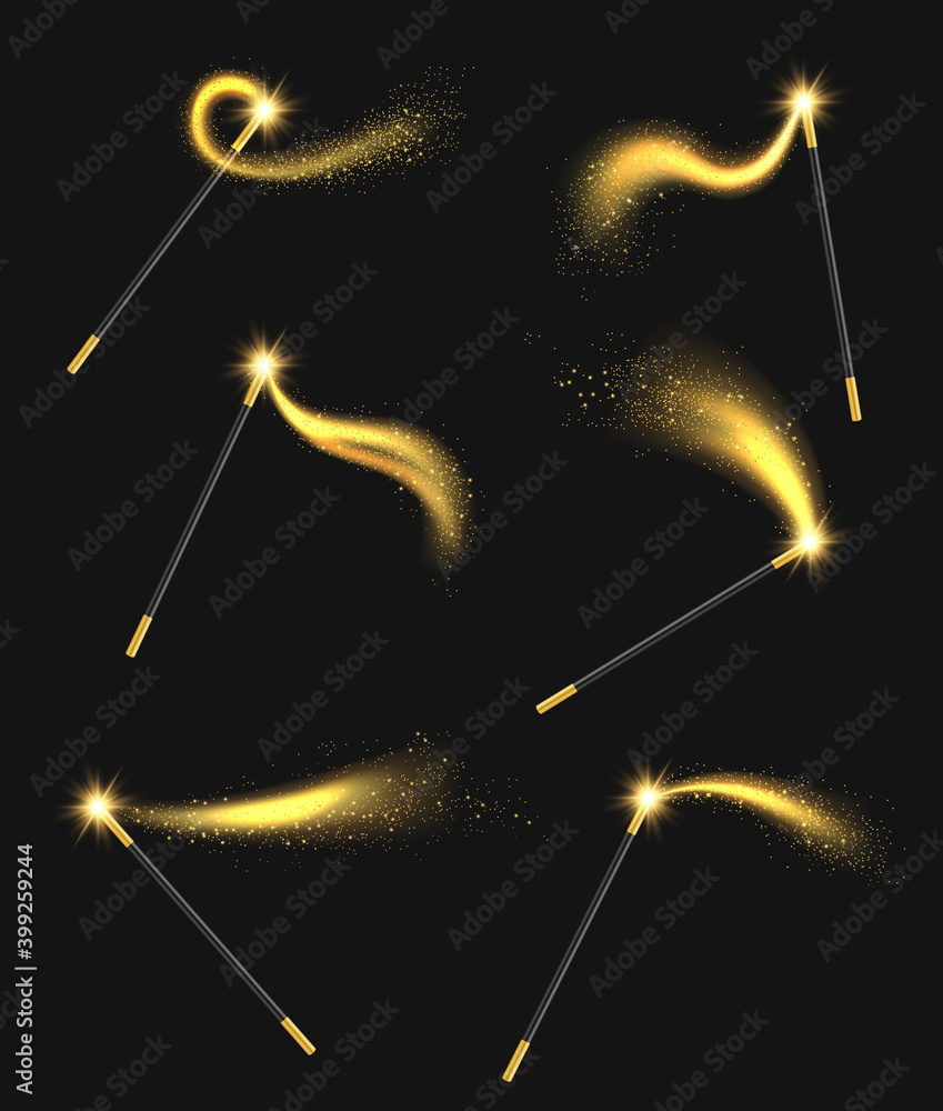 Magic sparkles. Wizzard light effects magical appear vector realistic ...