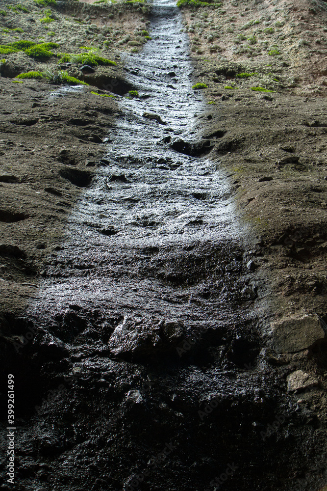 Natural texture and background. Sedimentary rocks and water erosion ...