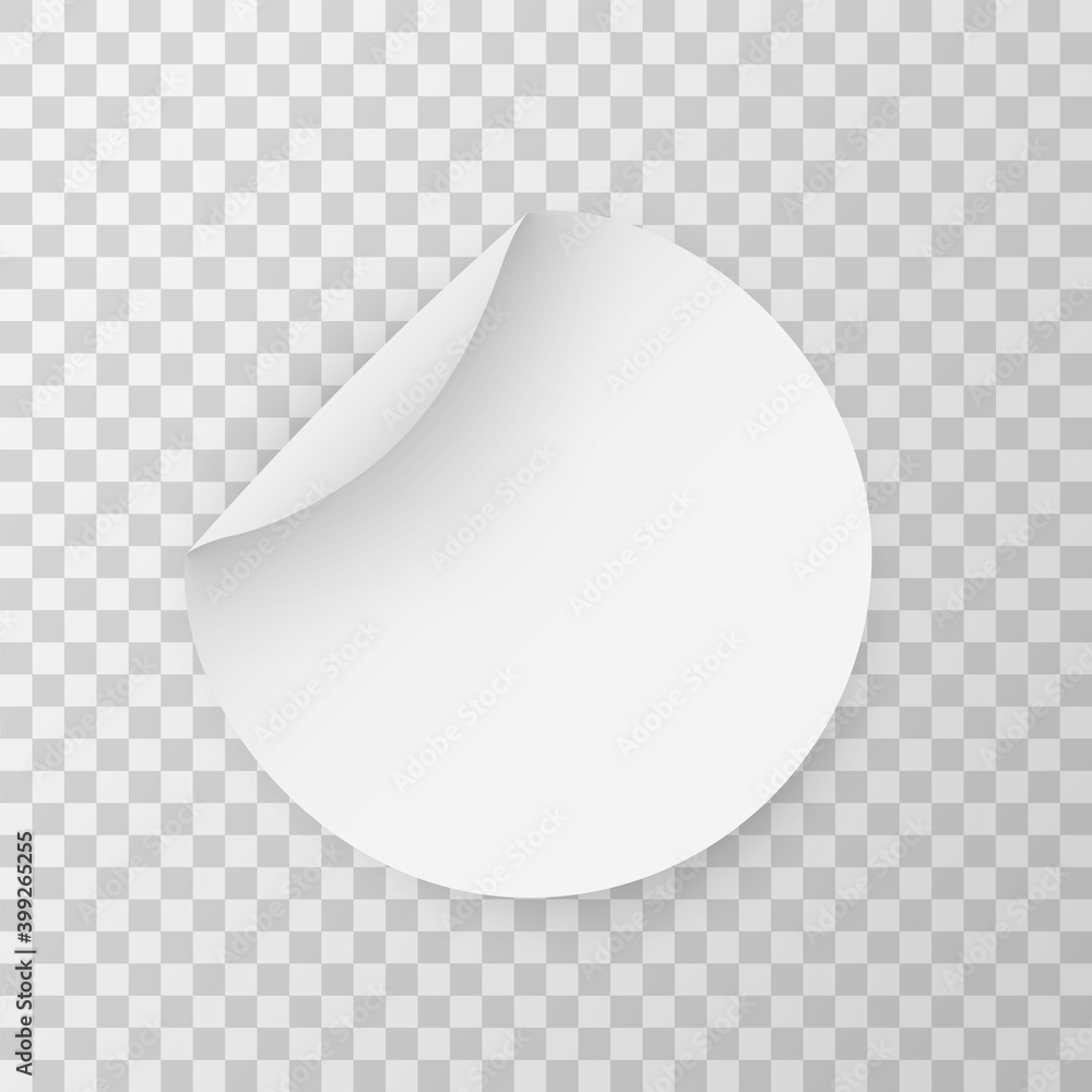 Circle adhesive mockup. Round stickers. Vector circular sticker set ...