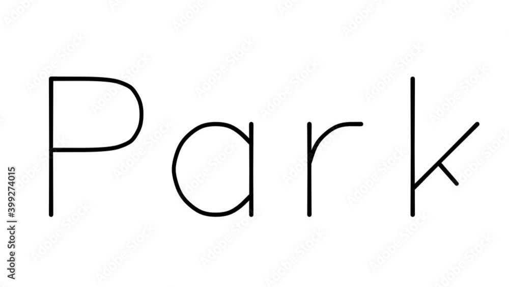 Park Handwritten Text Animation in Various Sans-Serif Fonts and Weights ...