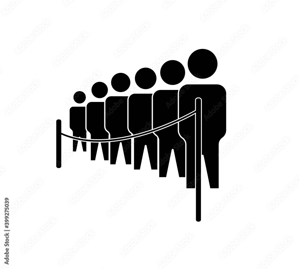 Queue Icon. Line Up or Standing People Illustration As A Simple Vector ...