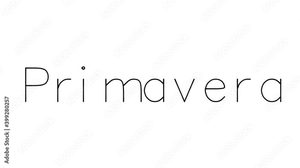 Primavera Handwritten Text Animation in Various Sans-Serif Fonts and ...