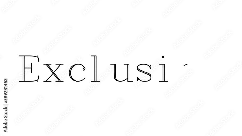 Exclusion Animated Handwriting Text in Serif Fonts and Weights Stock ...