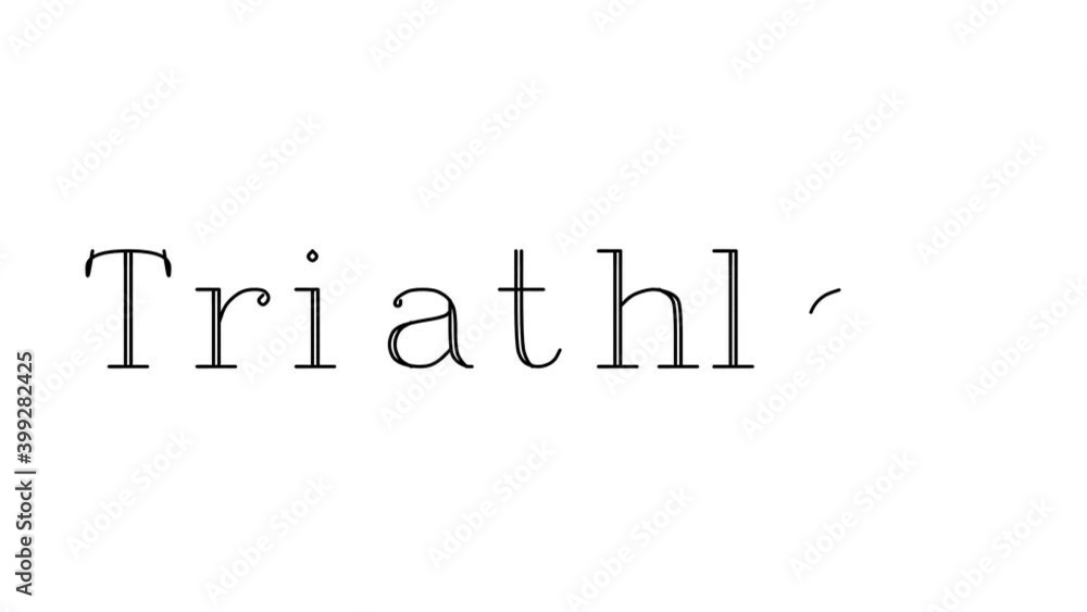 Triathlon Animated Handwriting Text in Serif Fonts and Weights Stock ...