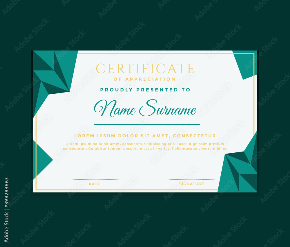 vector shape certificate design Stock Vector | Adobe Stock