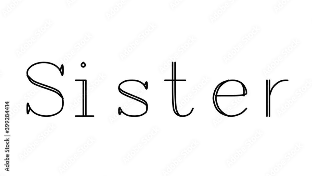 Sister Animated Handwriting Text in Serif Fonts and Weights Stock ビデオ ...